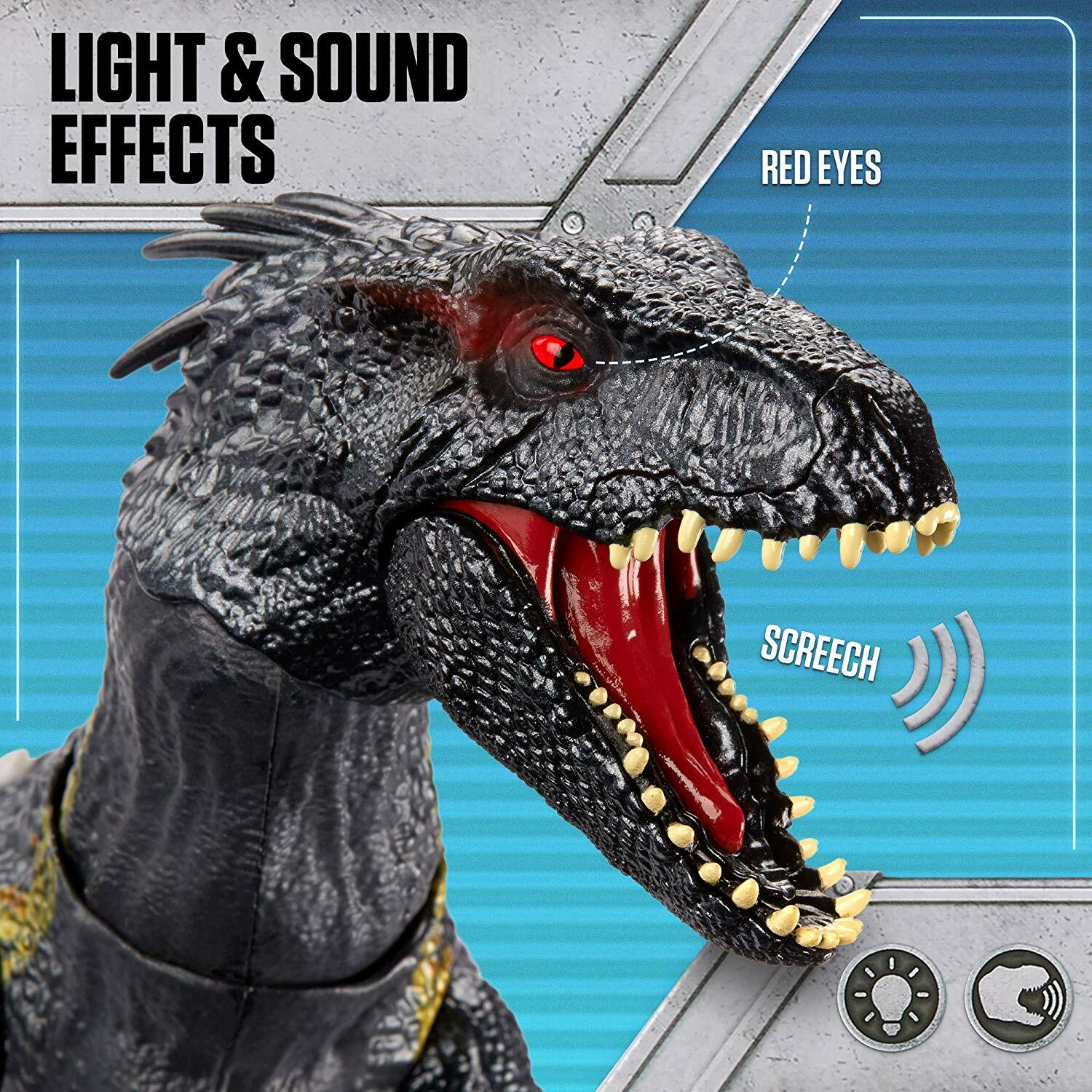 Jurassic World INDORAPTOR Dinosaur 16" GROWLS & EYES LIGHT UP RED ...