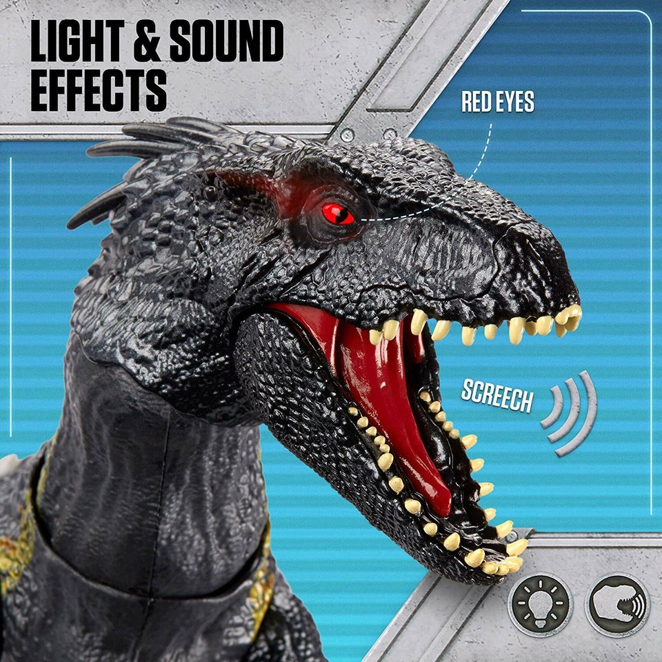 Jurassic World INDORAPTOR Dinosaur 16" GROWLS & EYES LIGHT UP RED ...
