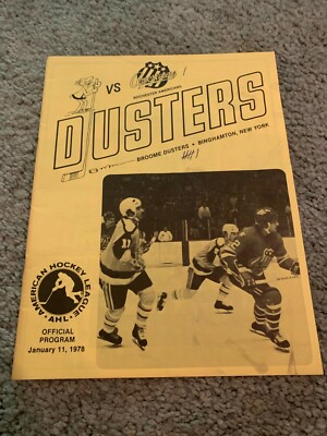 1978 Broome Dusters v Rochester Americans AHL Hockey Program 1/11 ...