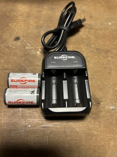 SUREFIRE 123A Rechargeable Batteries Includes Charger SFLFP123-KIT ...