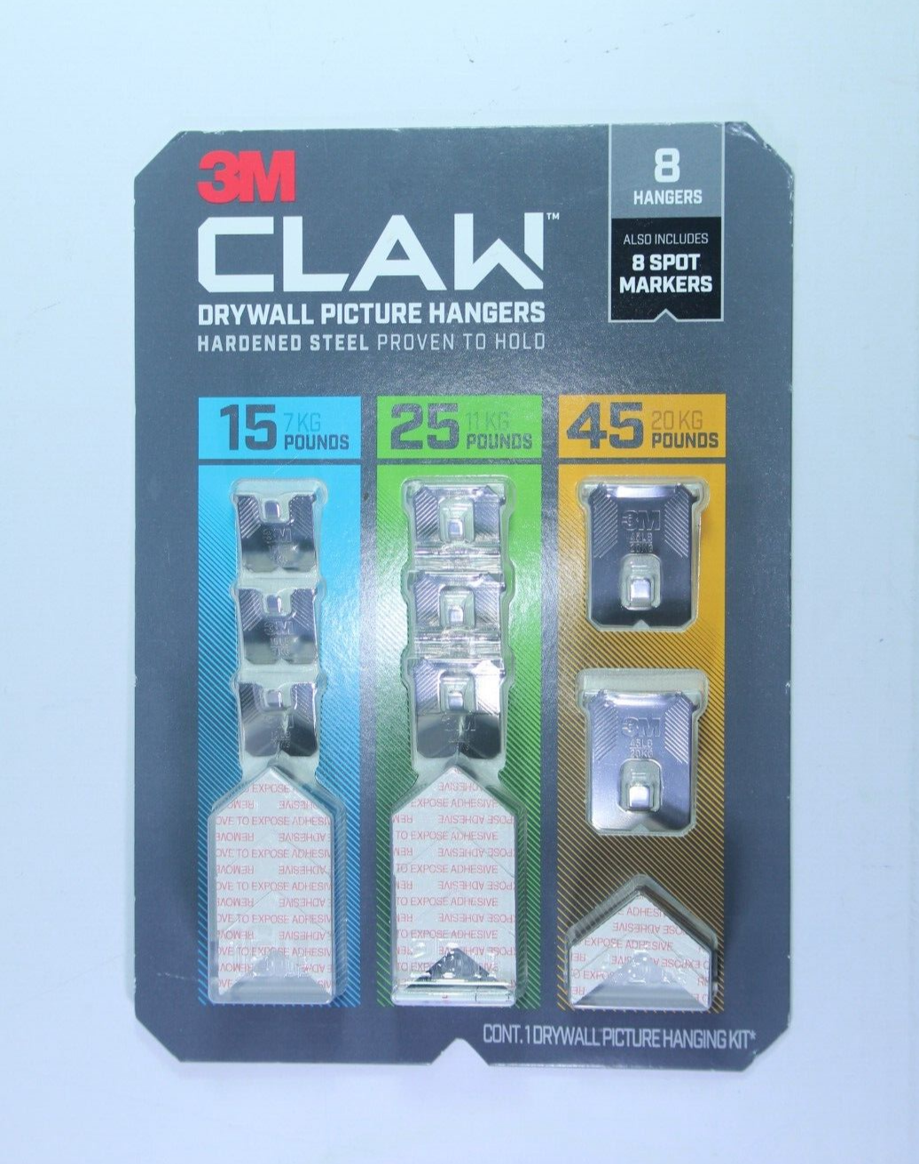3M Claw Drywall Picture Hanging Kit *8 Assorted Hangers Including 8 ...