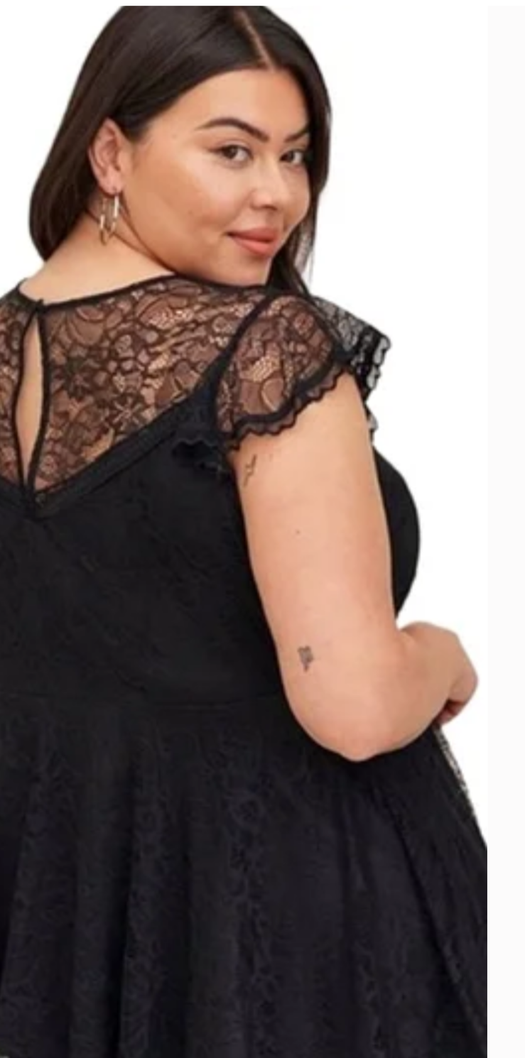 Torrid Vampirecore Goth Black Lace Top, Lined, Women’s Size 2 Short ...