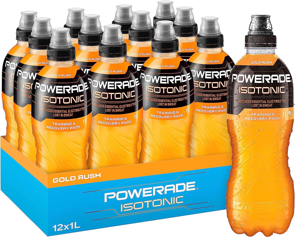 Powerade ION4 Gold Rush Sports Drink 600mL x12 Electrolyte Hydration ...