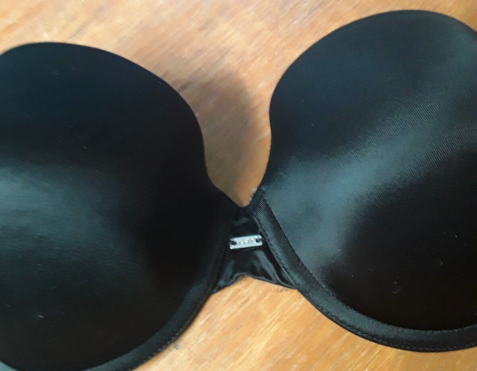 MAIDENFORM BLACK W/LIFT PADDED UNDERWIRE STRAPLESS BRA SZ 38 B EXCEL ...