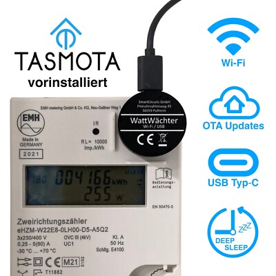 WattWächter Wi-Fi/USB | IR Lesekopf | Tasmota | Stromzähler | Smart Meter | WiFi | eBay.de