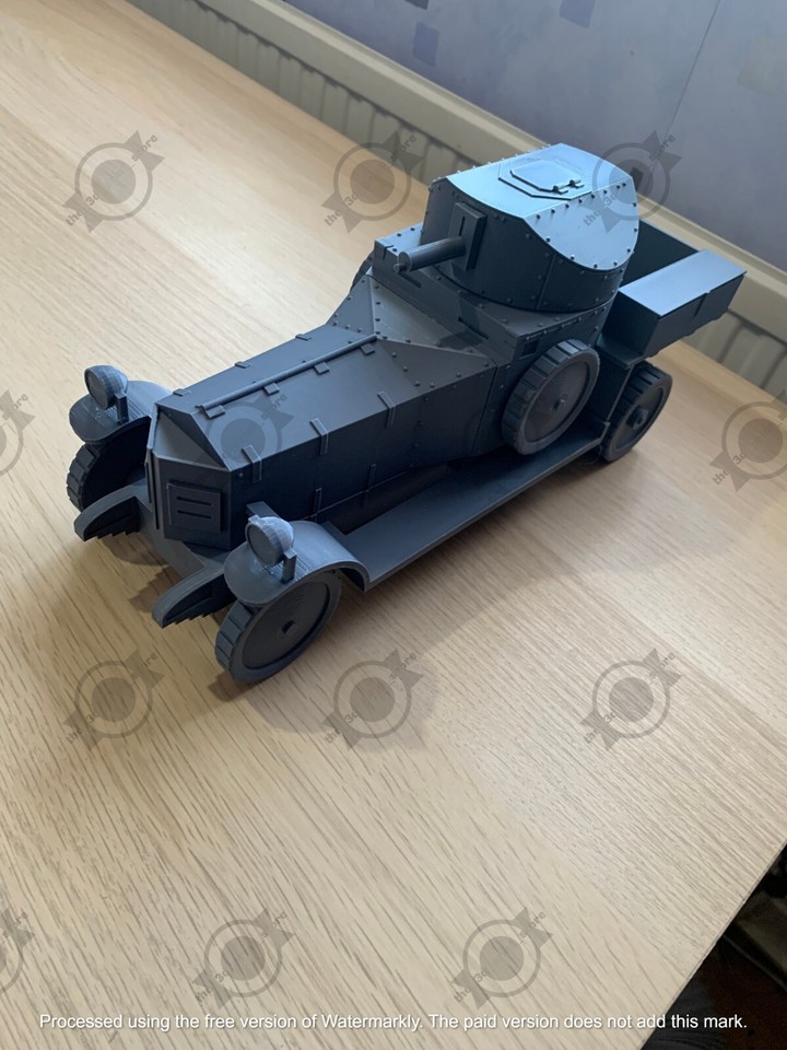WW1/WW2 UK ROLLS ROYCE ARMOURED CAR 3D PRINTED, MANY SCALES AVAILABLE ...