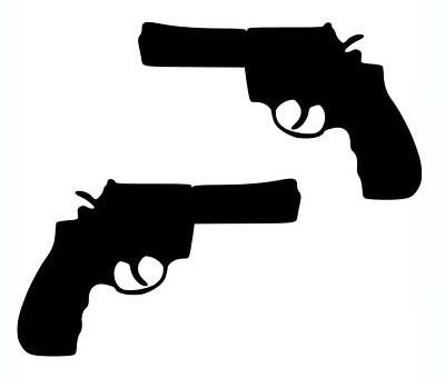 Pistol Decal - 2 Pack of Classic Gun Firearm Stickers | eBay