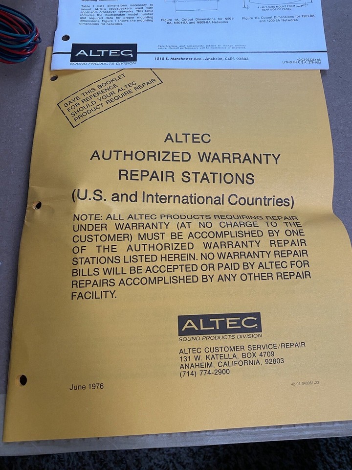 Vintage ALTEC LANSING N1209-8A Pro Dividing Network Crossover 8 Ohm ...