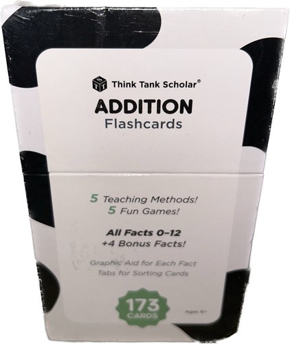 Think Tank Scholar 173 Addition Flash Cards All Facts 0-12 Color Coded ...