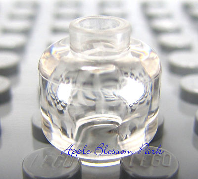 NEW Lego TRANS CLEAR MINIFIG HEAD - Plain Translucent Alien Head - Lamp ...