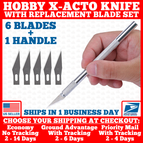 Hobby Exacto Knife X-Acto Set 6x #11 Blades + Handle Craft Tool ...