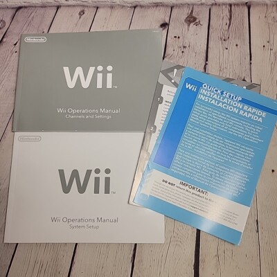 Nintendo Wii Owners Operation Manuals, Channels & Setting Instruction ...