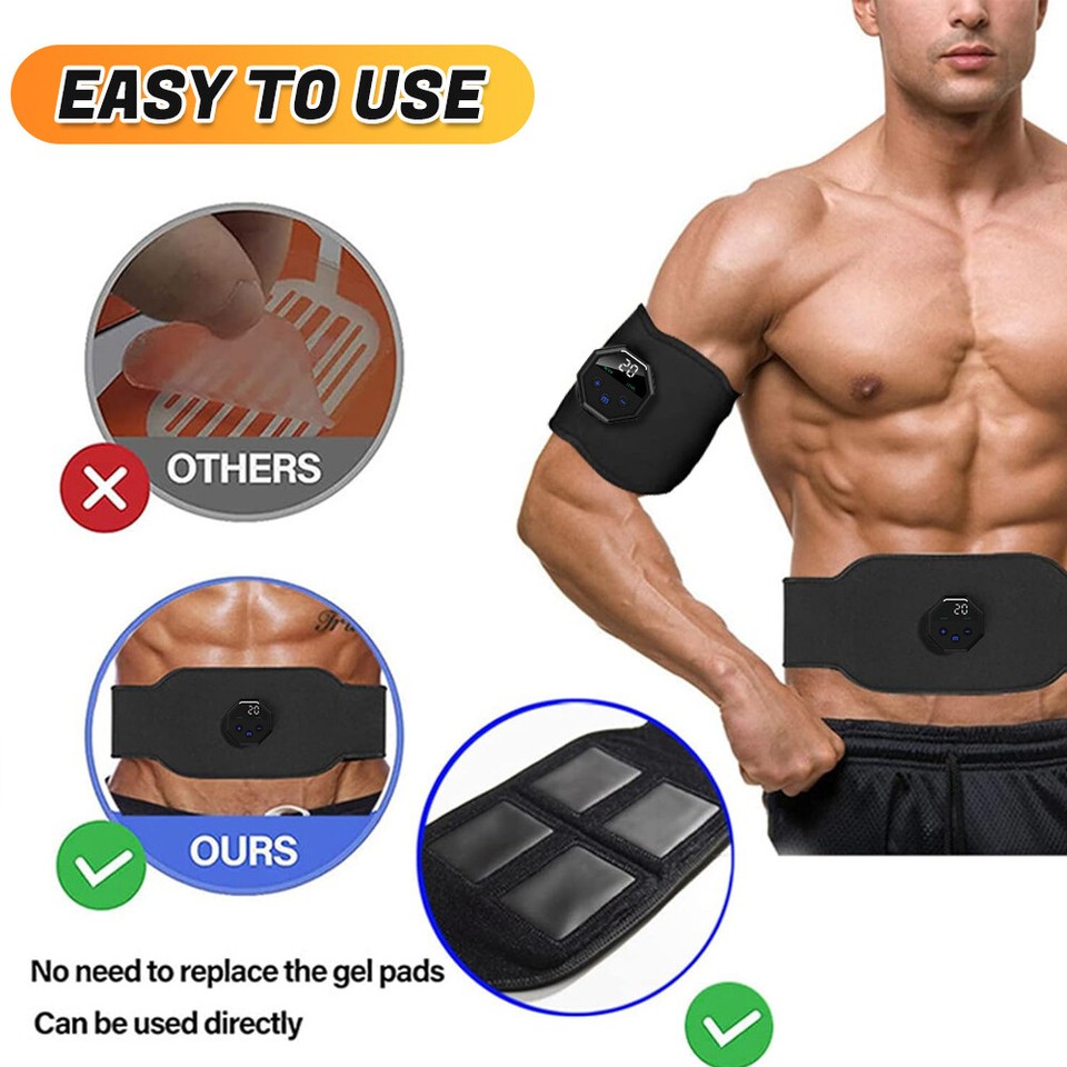 EMS Abdominal ABS Muscle Stimulater Training Toner Fitness Workout Belt ...