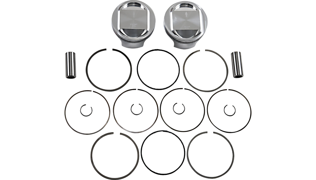 J.E. Pistons - 324722 - Piston Kit (1595cc., 3.937in. Bore), Standard ...