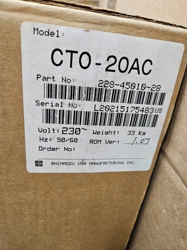 Shimadzu CTO-20AC Prominence HPLC Column Oven NEW 228-45010-28 | eBay