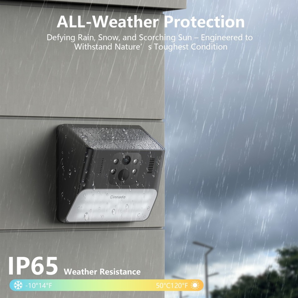 Cinnado Solar Battery Powered Camera Wireless WiFi Outdoor Home ...