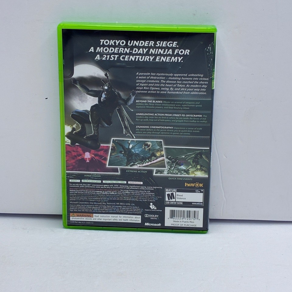 Ninja Blade Xbox 360 Video Game Action Hack & Slash From Software NTSC ...