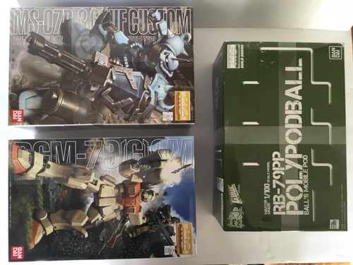 Gundam MG Lot of 3, Gouf Custom, GM Ground Type & RB-79PP Polypodball ...