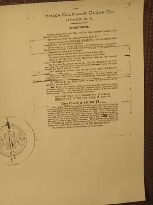 Ithaca Calendar Clock Label Reprint(copy) 1c | eBay