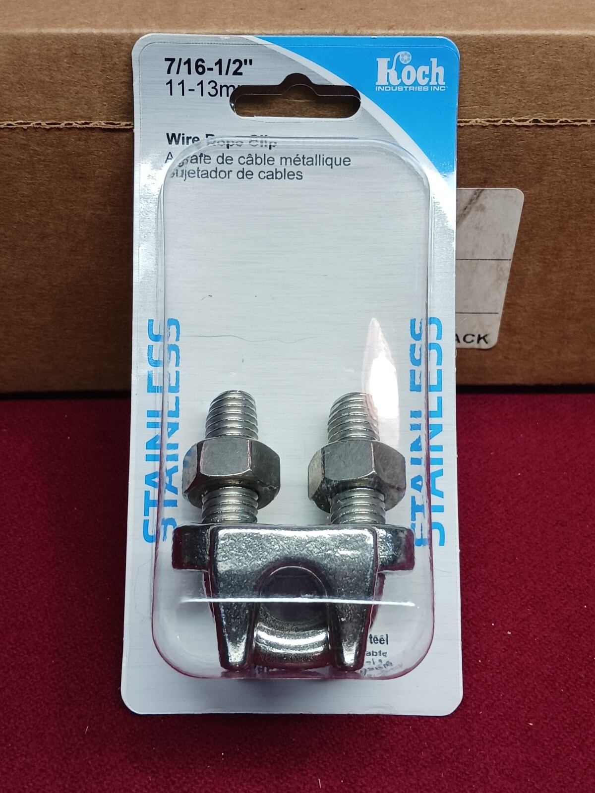 (Box of 5) 12MM Type 316 Stainless Steel Wire Rope Clip/Cable Clamp 7/ ...