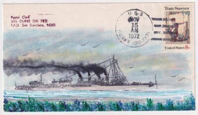 Destroyer USS GURKE DD-783 Morrissey Handpainted Naval Cover C6350 | eBay