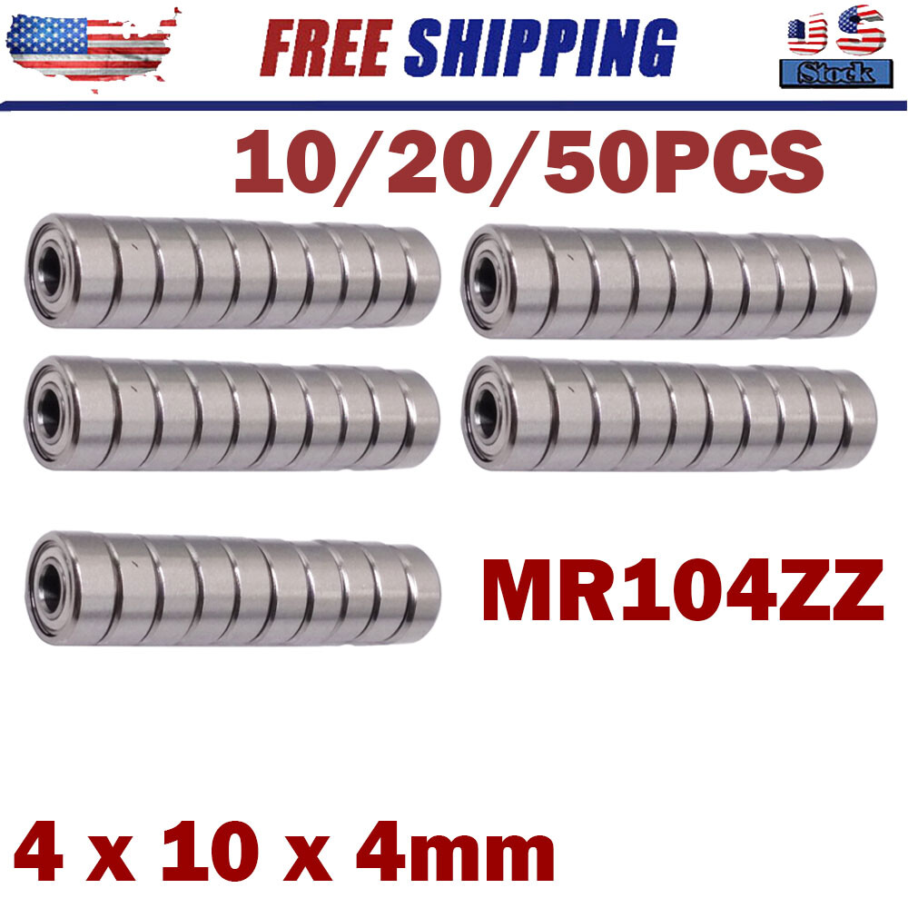 4x10x4mm Ball Bearing Stainless MR104 Bearing 4x10mm Fishing Reel ...