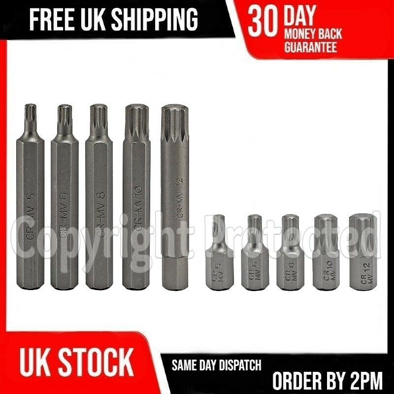 Metric Allen Bit Set US PRO 11-Piece 1/2" Drive Spline Bit Socket Set ...