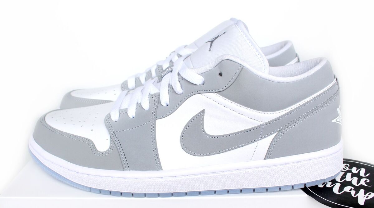 Nike Air Jordan 1 Retro Low W Wolf Grey Aluminium Blue UK 5 Nike Air Jordan 1 Retro Low W Wolf Grey Aluminium Blue UK 5