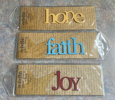 EMBELLISH YOUR STORY BY ROEDA Magnets- Inspirational Lot - Joy, Faith ...