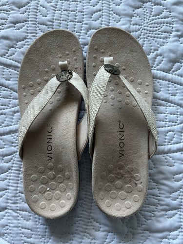 Vionic Women's Hilda Woven Toe Post Orthopedic Flip Flop Sandals, New ...