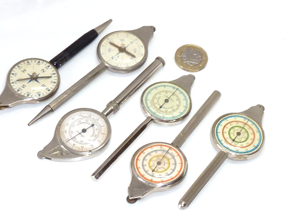 Vintage Job Lot x6 Opisometer Curvimeter Map Measure Compass Instrument ...