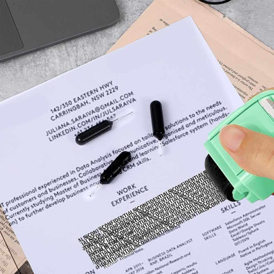 2X(12Pc Ink Refills for Your ID Stamp Roller Refill Ink Confidential ...