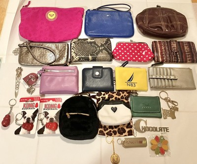 LOT OF 24 WALLETS/COIN PURSES/KEYCHAINS-RLPH LRN/BRIGHTON/FOSSIL-*SOME ...