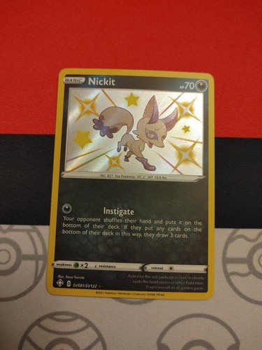 Pokémon TCG Nickit Shining Fates SV081/SV122 Holo Shiny Holo Rare Near ...