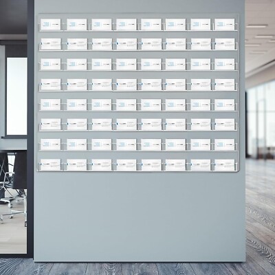 Hillban Business Card Holder Wall Mount Clear Sticker Display Rack 64 ...