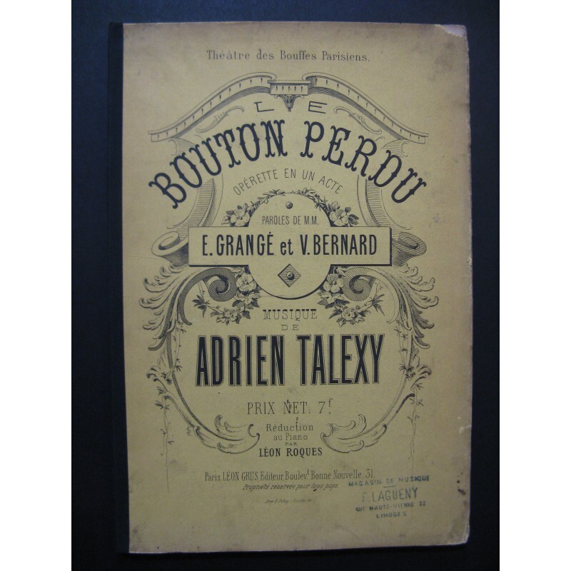 Talexy Adrien Lost Button Operetta Singing Piano 1874 | eBay UK