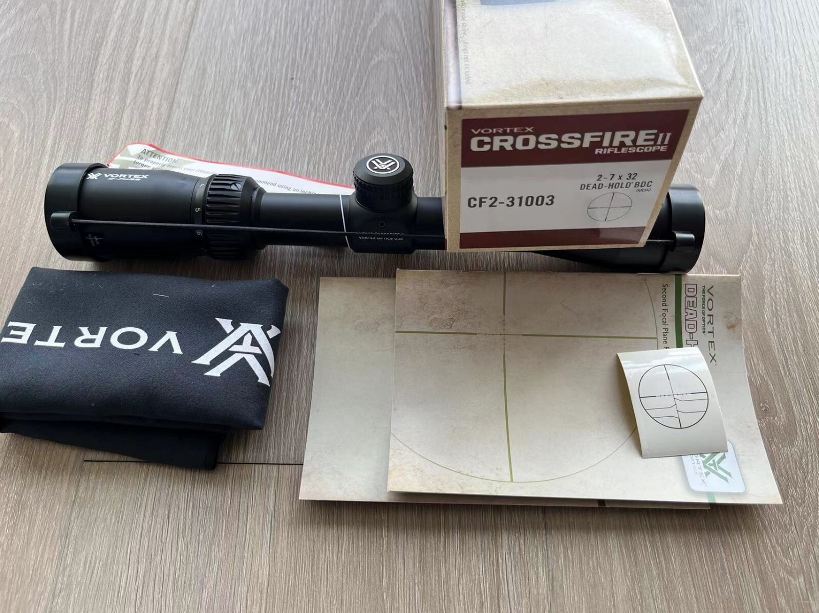 Vortex Crossfire II 2-7x32 Rifle Scope, Dead-Hold BDC Reticle CF2-31003 ...