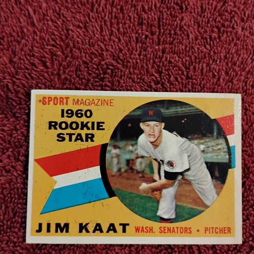 1960 Topps , NO # 136. ROOKIE . Jim Kaat .Senators P & HOF. Around VG+ ...