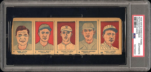 1926 W512 Strip Panel w/ Babe Ruth Hornsby Vance Frisch Scott PSA Authentic | eBay
