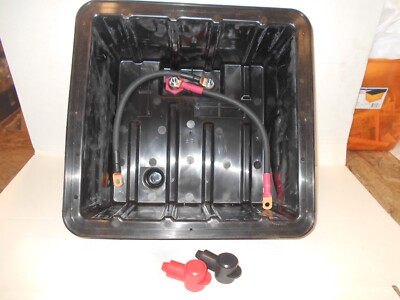 *RV DUAL VENTED BATTERY BOX BLACK PLASTIC NO LID BATTERY CABLES FREE ...