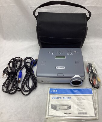 InFocus LP600 DLP GEN205 2000 Lumen Portable Projector W/ Case 292 Lamp ...