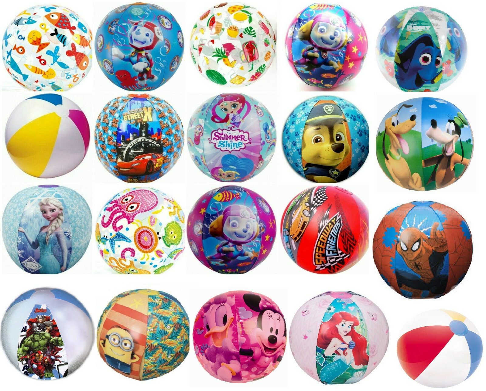 Disney Princess Frozen Cars Paw Patrol Kids Girls Boys Inflatable Beach ...