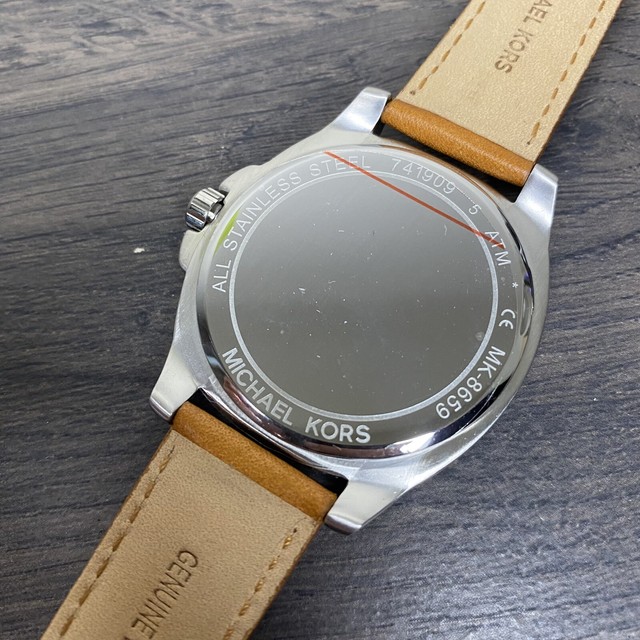 Michael Kors MK8659 Bryson Silver-tone and Leather 42mm Watch for sale ...