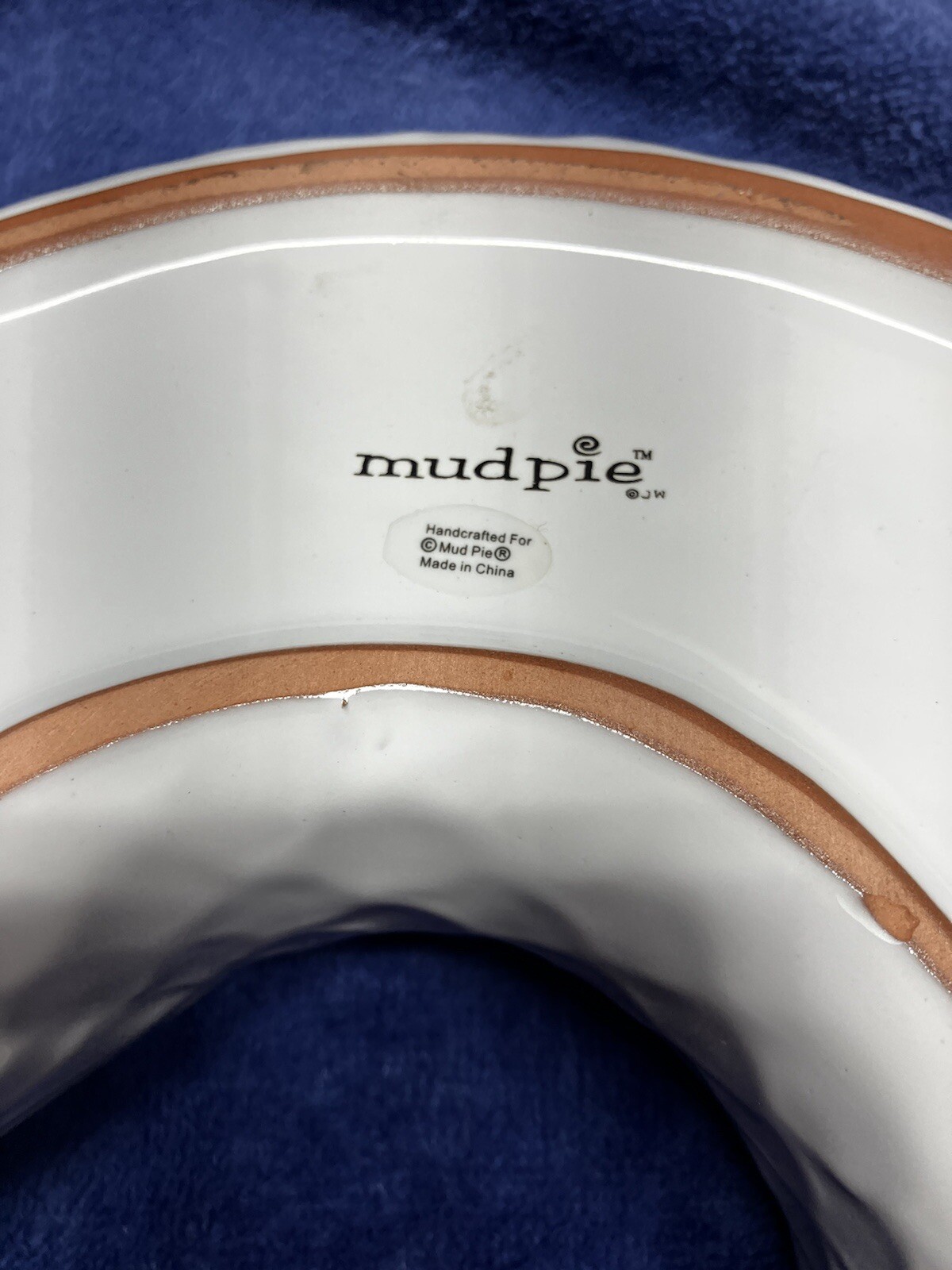 MUD PIE Pottery 9.25” Fish Shaped 3 Divided Serving Dish Coastal Decor ...