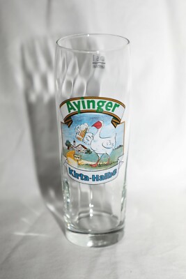 Ayinger Beer Germany .5 L Tall Glass Swirl Kirta-Halbe Silly Goose EUC ...