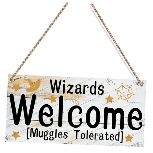 Wizards Welcome Muggles Tolerated Wooden Plaque Decor Door Hanger ...