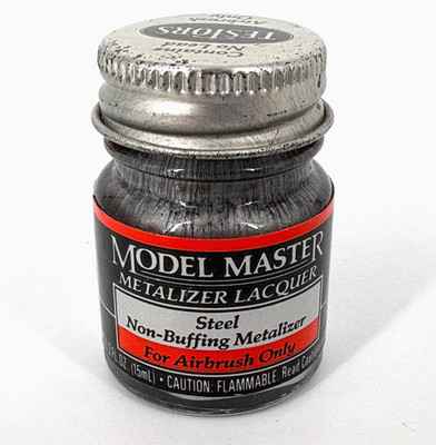 Testors Model Metalizer Lacquer Paint 1/2 fl oz STEEL Non-Buffing ...
