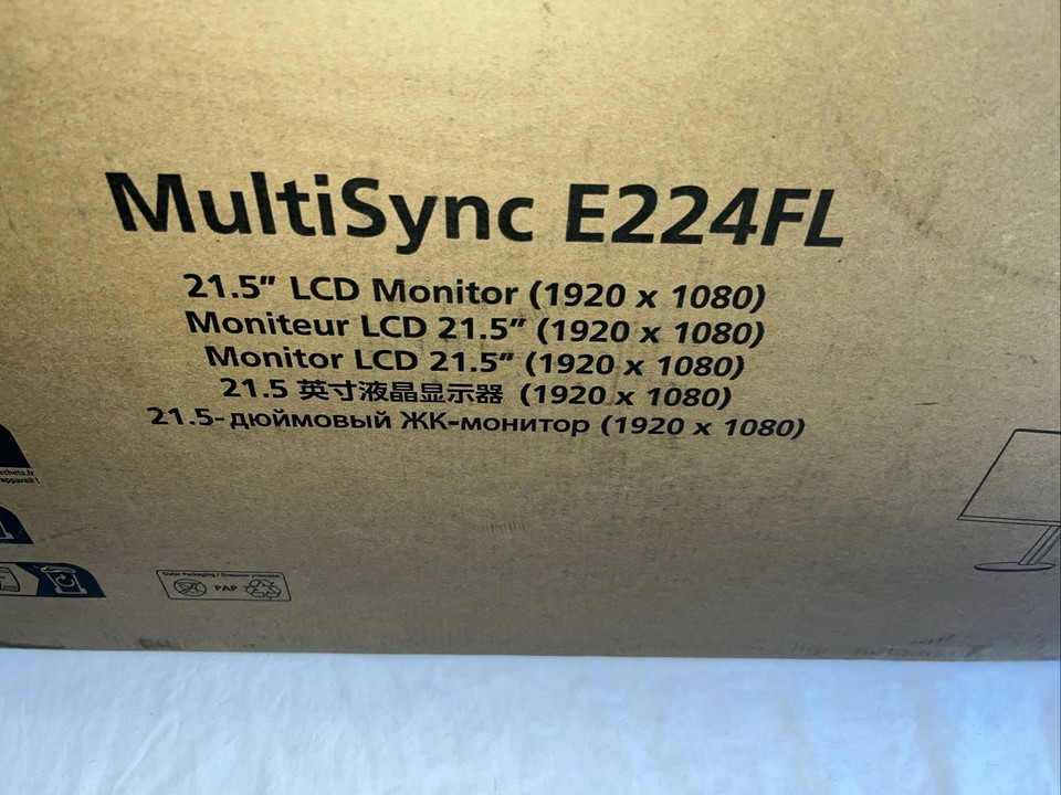 BRAND NEW NEC Monitor MultiSync 22" Full HD LED Monitor - 16:9 - 21.5" E224FL-BK | eBay