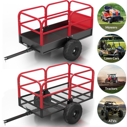 For ATV/UTV Heavy Duty Utility Cart Cargo Trailer Pull Behind Dump Cart ...