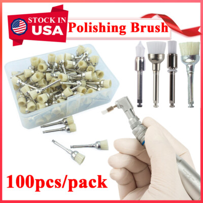 100pcs Dental Lab Disposable Polishing Prophy Brush For Slow Speed ...
